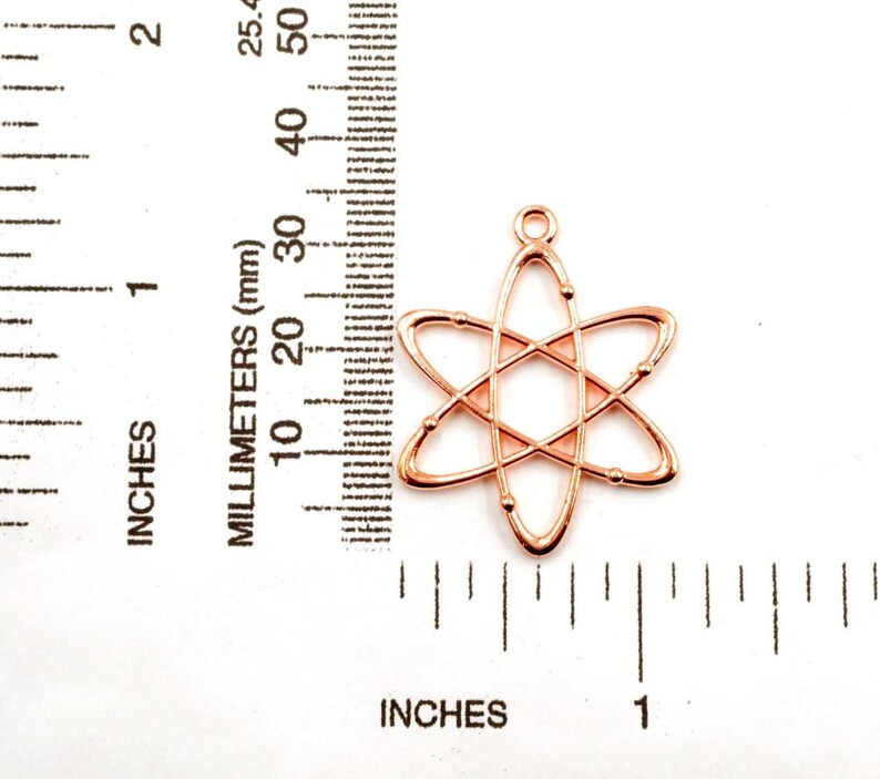 5 Rose Gold Plated Atom Pendant/charms - 23-30-1 - Etsy