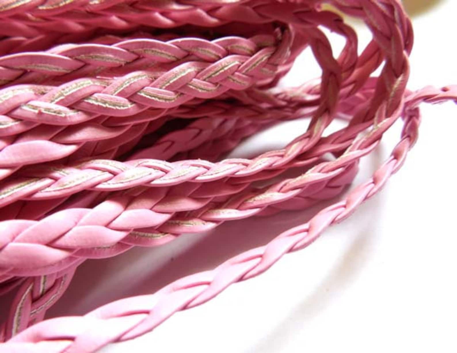 5M Pink Braided Leatheroid Cord 5mm 20-33-15 - Etsy