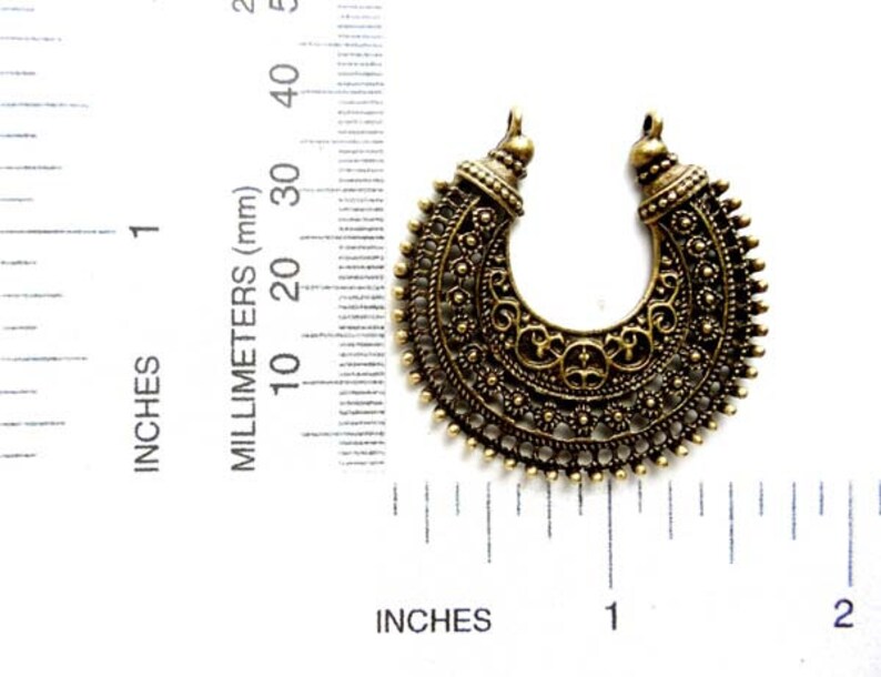 2 Antique Bronze Textured Pendant Connector/charms 1-17 - Etsy