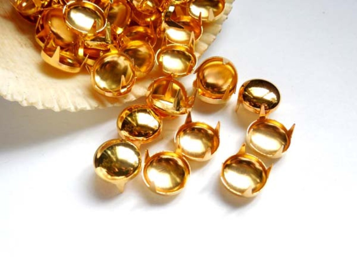 50 Gold Round Dome Studs - 10mm or 12mm - 20-B-10 - Etsy