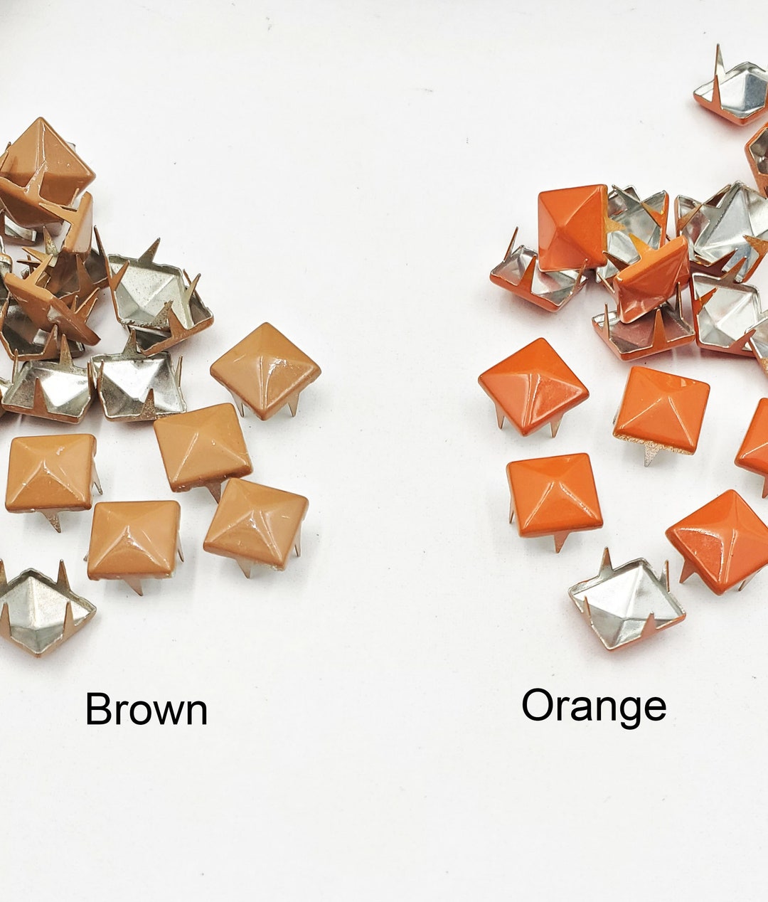 50 Brown or Orange Pyramid Square Studs - 9mm - 39-20-A - Etsy