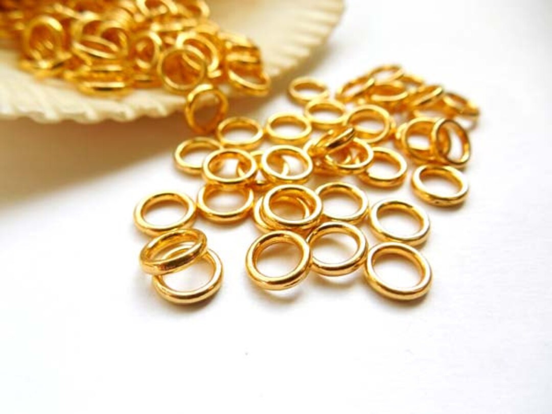50 or 100 Gold Plated Jump Rings 6mm, Closed Loop - 8-9 - Etsy