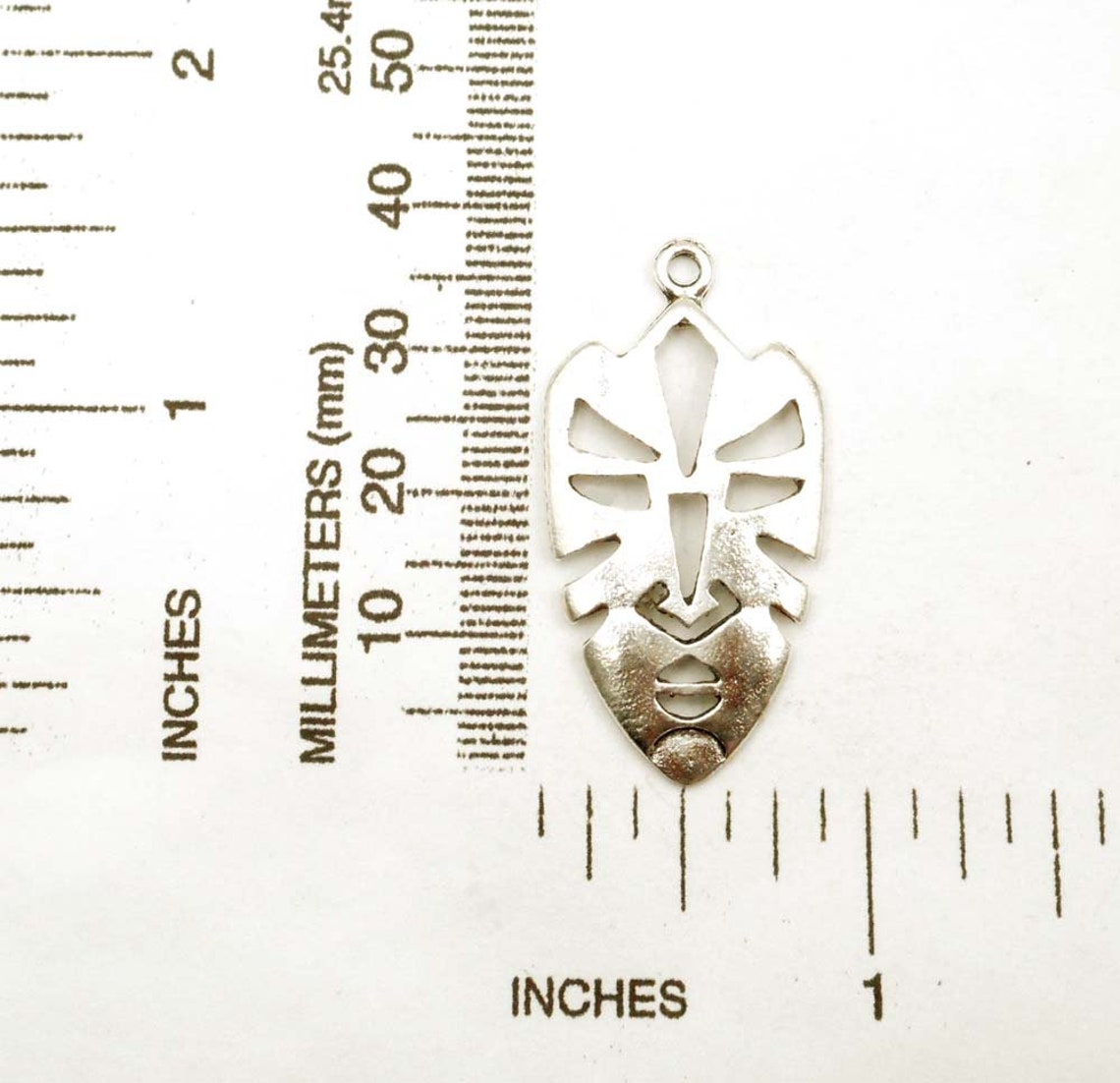 2 Antique Silver Tribal Mask Pendant/charms - 23-33-17 - Etsy