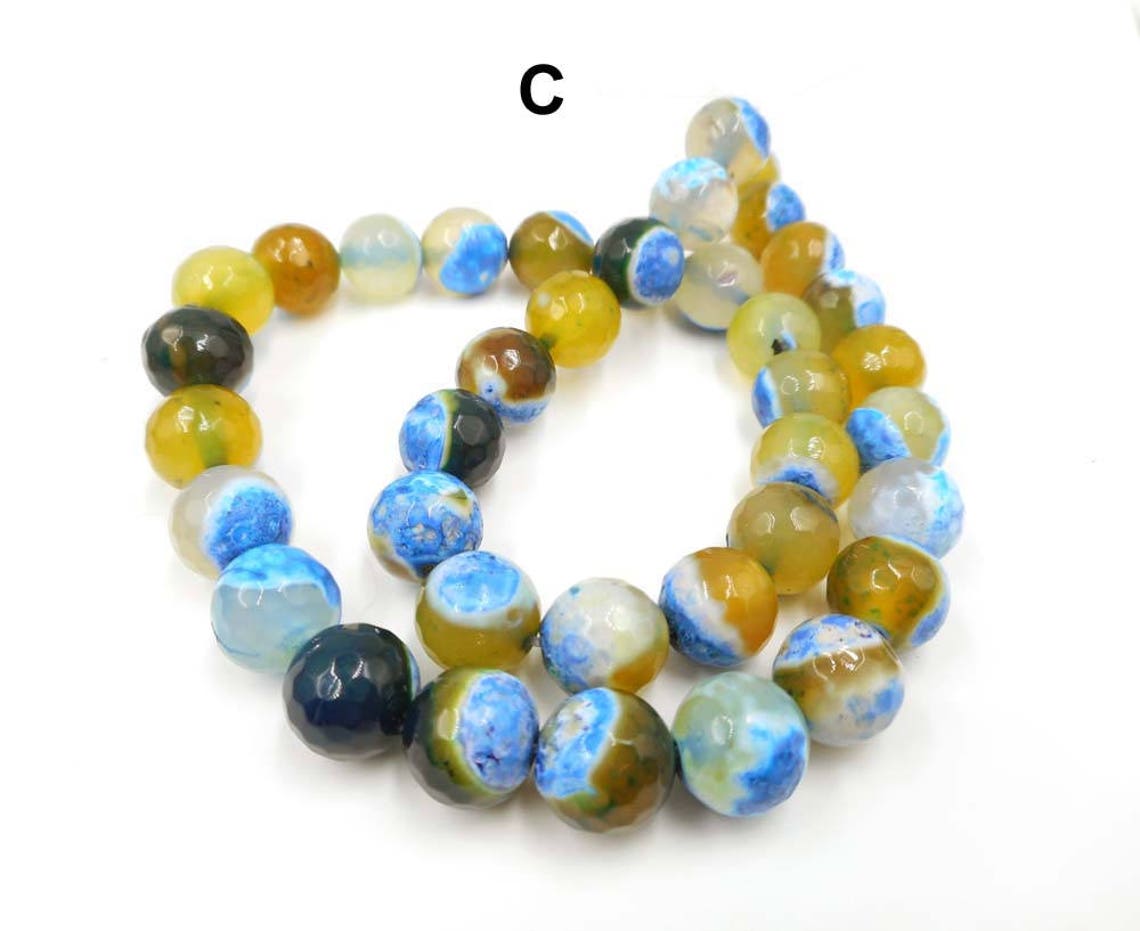 Natural Agate Faceted Gemstone Beads - 1 Strand - 31-10 - Etsy