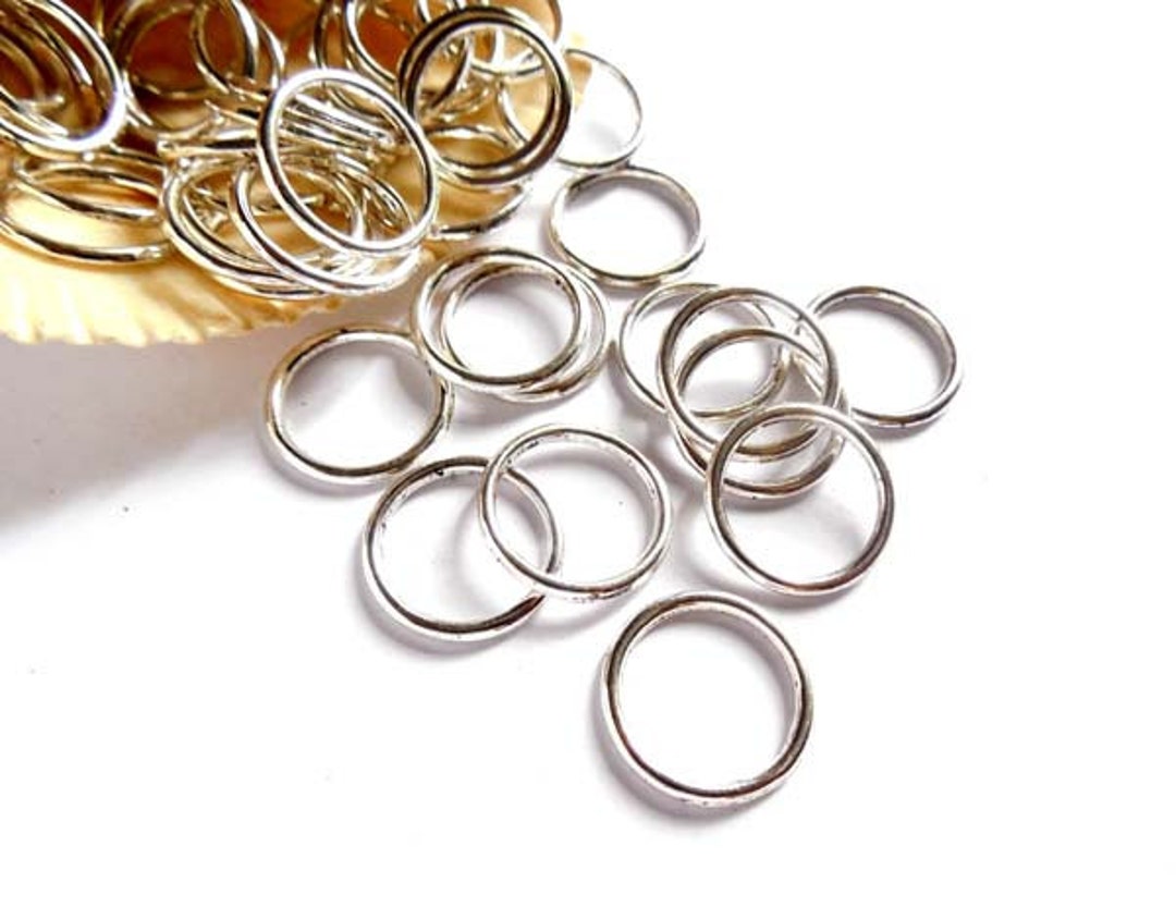 50 Silver Plated Closed Loop Jump Rings - 14mm - 7-13-A - Etsy