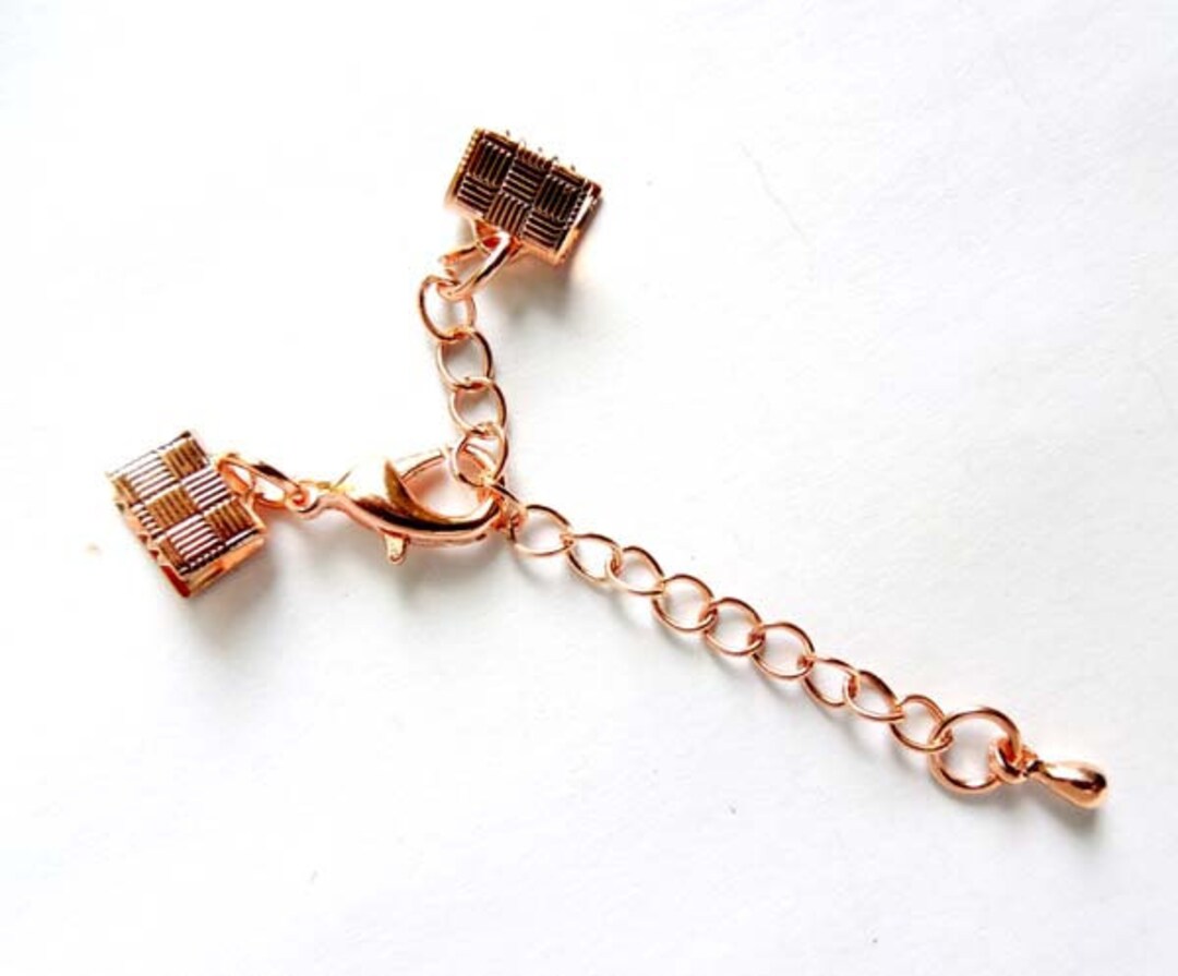 5 Rose Gold Plated Extender Chain With Crimp Ribbon Ends - 22-39-2 - Etsy