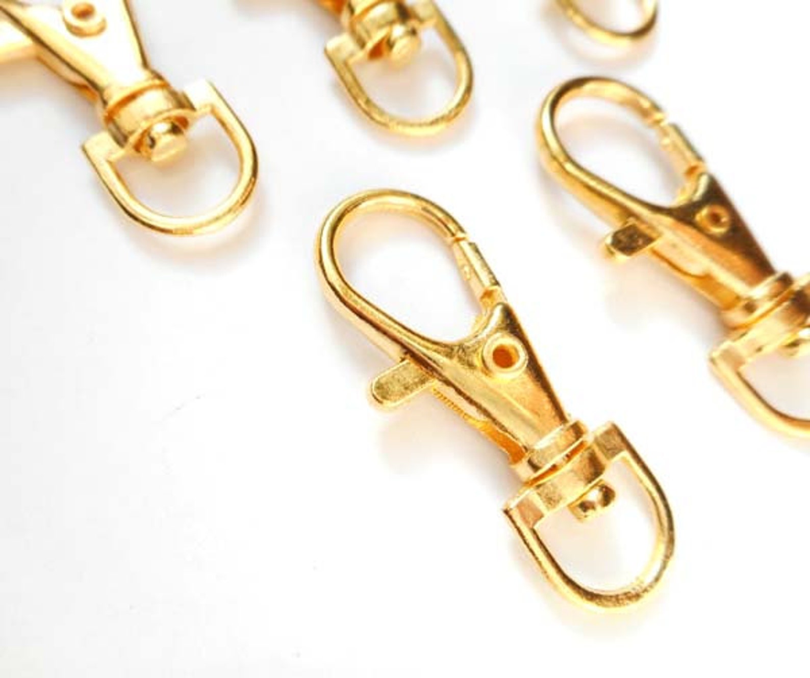 5 Gold Plated Swivel Key Ring Clasps - 16-35 - Etsy