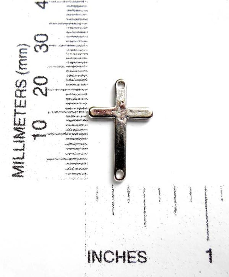 6 Antique Silver Sideways Cross Connector Charms 2-C-5B - Etsy