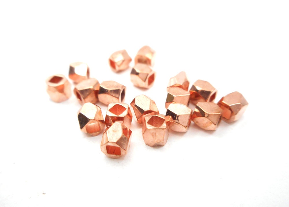 20 Silver Plated Rose Gold Plated or Gold Plated Faceted - Etsy