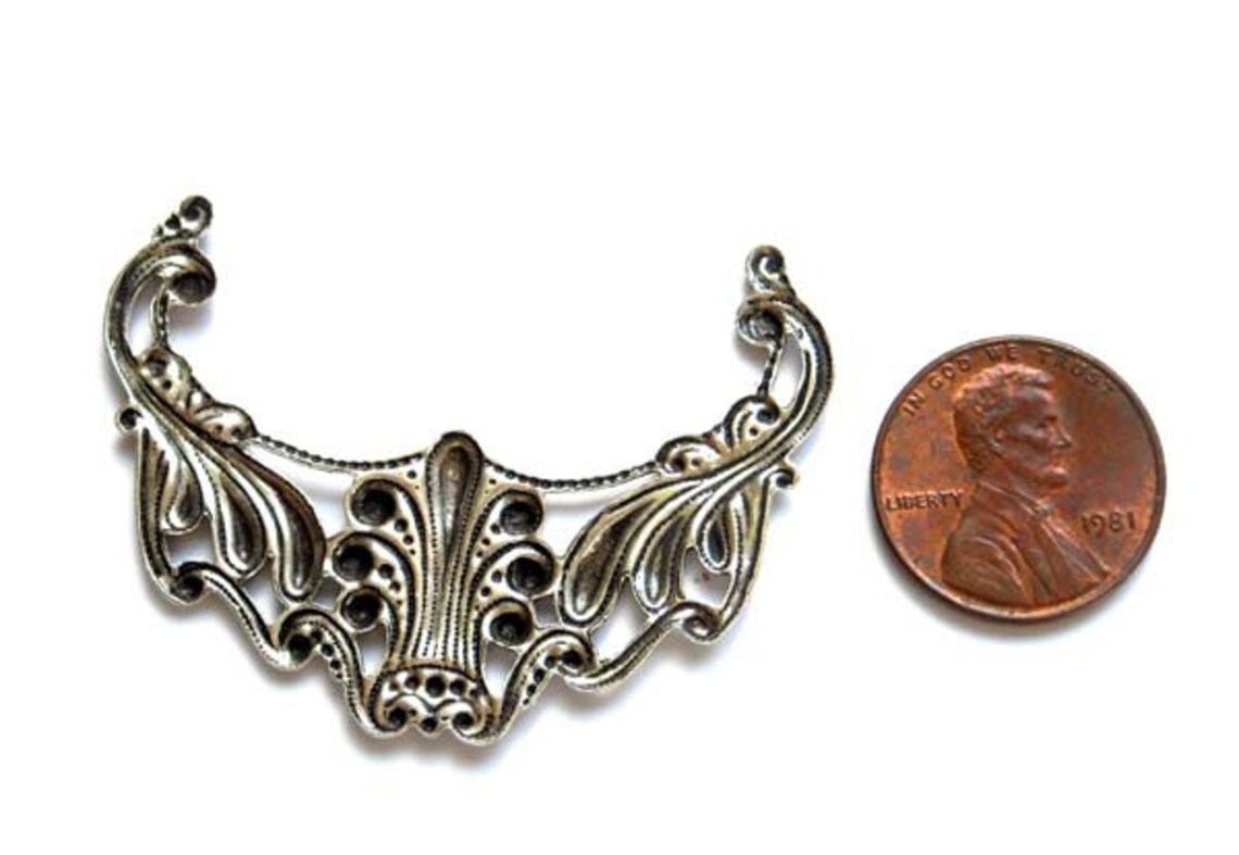 1 Antique Silver Victorian Filigree Connector - 1-29 - Etsy