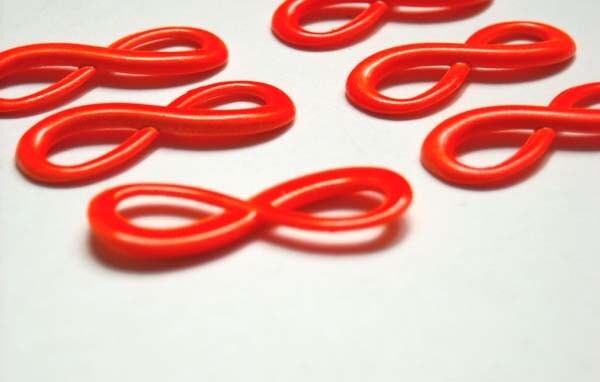 6 Neon Orange Infinity Symbol Connectors 3-34 - Etsy