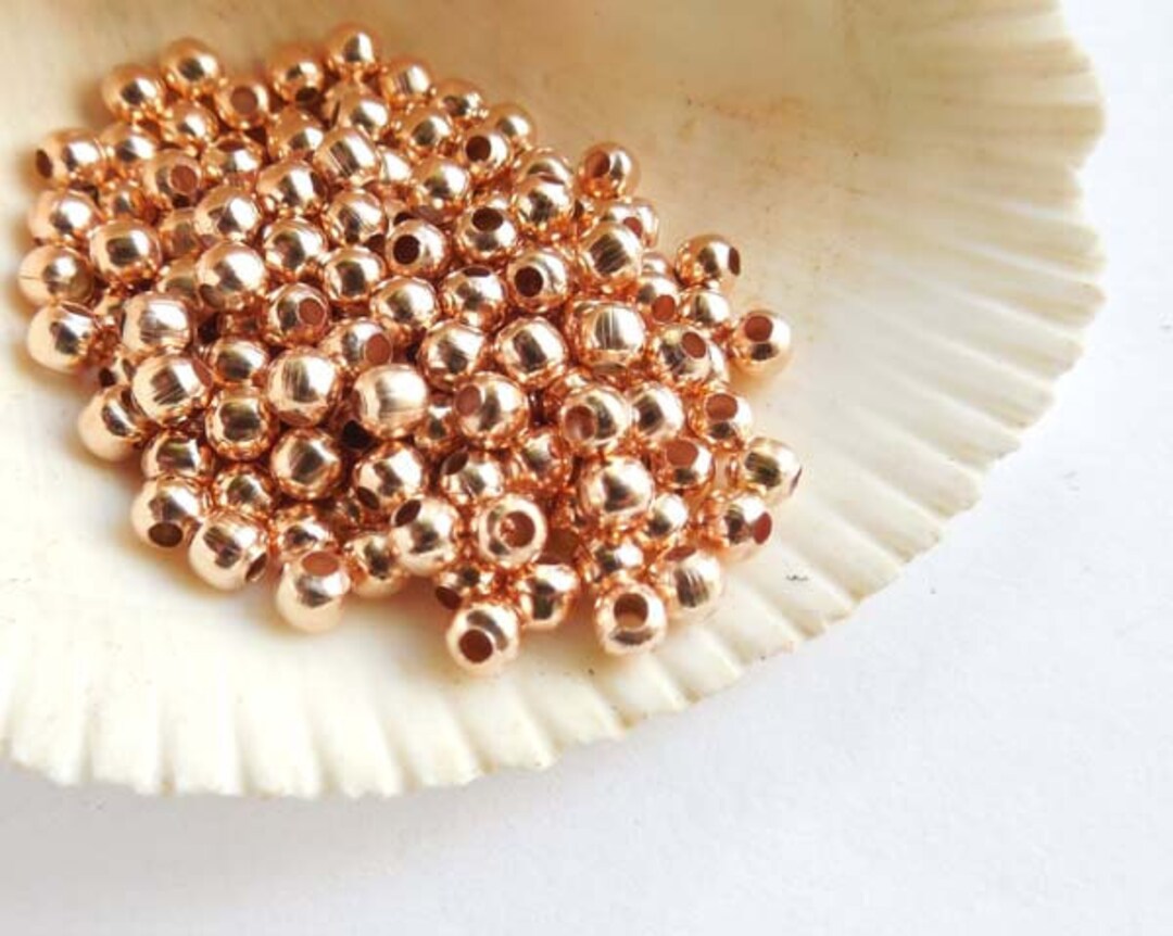 50 Rose Gold Plated Spacer Beads - 4mm, Jewelry Making - 41-3-17 - Etsy