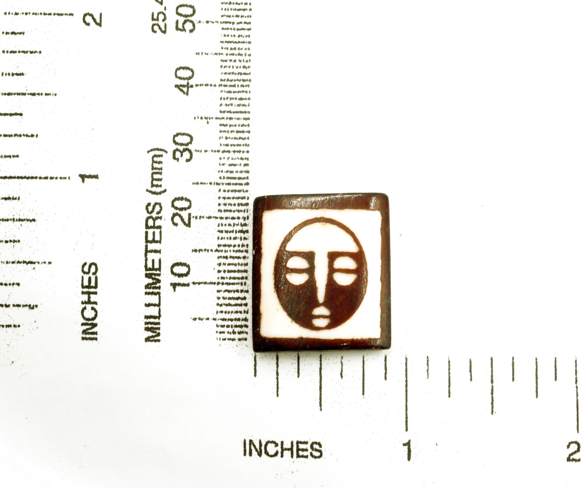 2 Wood Tribal Mask Bead/charms With Inlaid Bone - 23-21-4 - Etsy