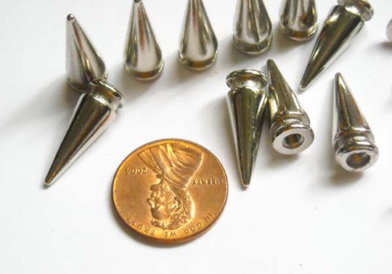 Silver Cone Bullet Spike Studs 10 Sets 41-4-3 - Etsy