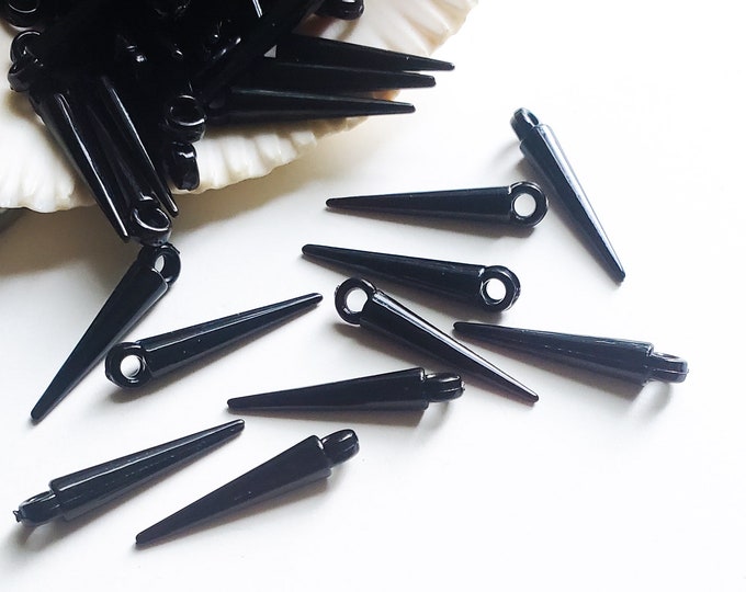 10 Shiny Black Spikes, 22mm - 6-6-A - Etsy