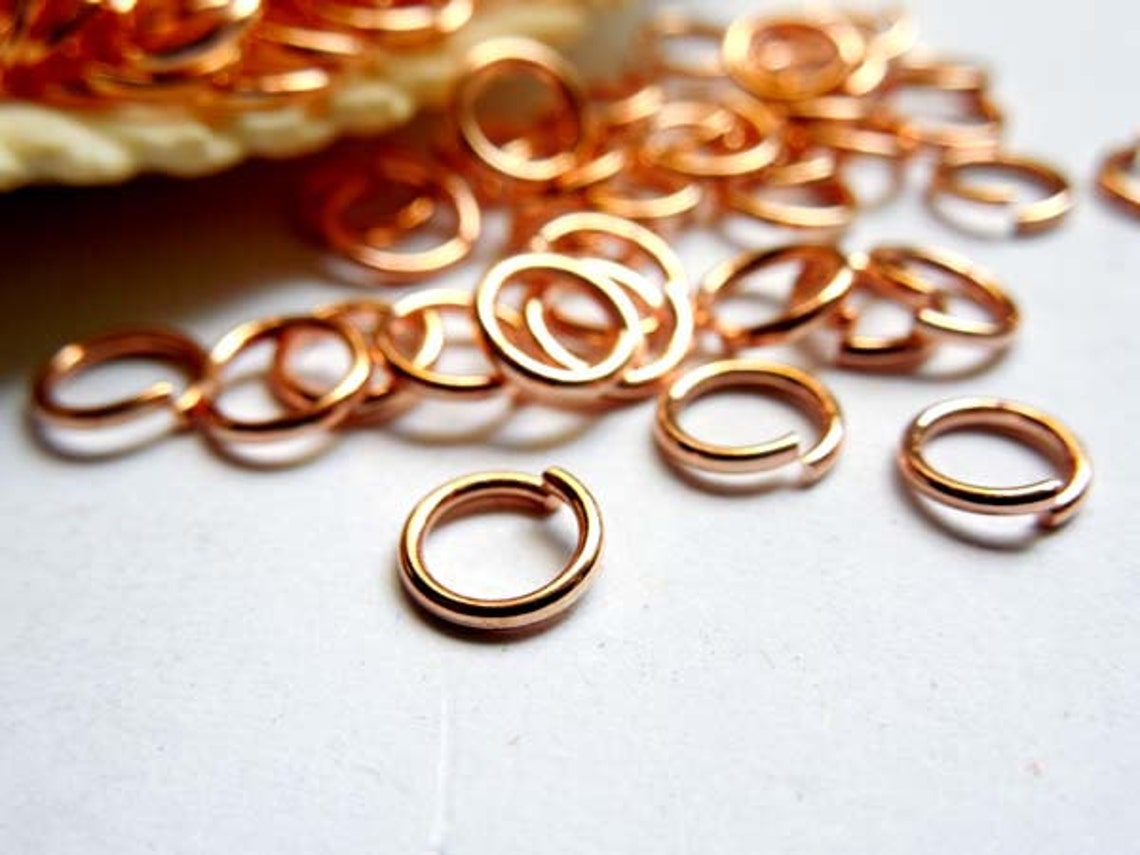 50 Rose Gold Plated Jump Rings 5mm Open Loop 9-RG-5OL - Etsy