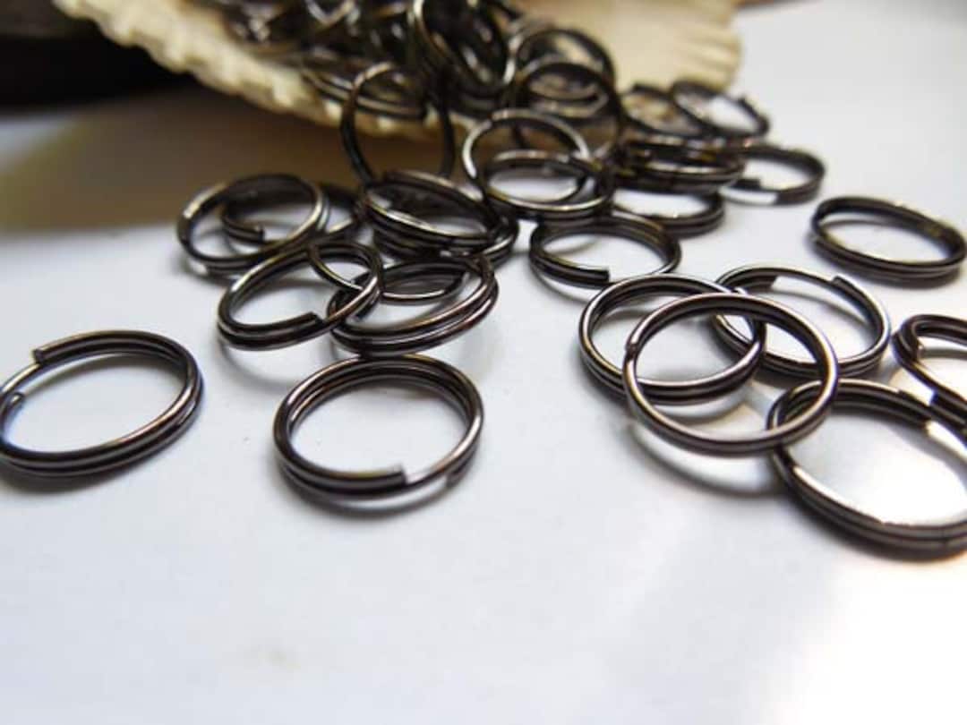 50 Gunmetal Double Loop Split Jump Rings 10mm - 10-GM-10DL - Etsy