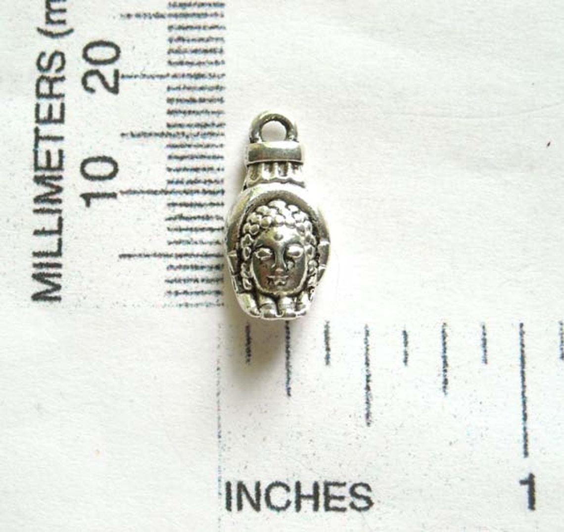 5 Antique Silver Buddha Head in Hand Charms - 21-19-1 - Etsy