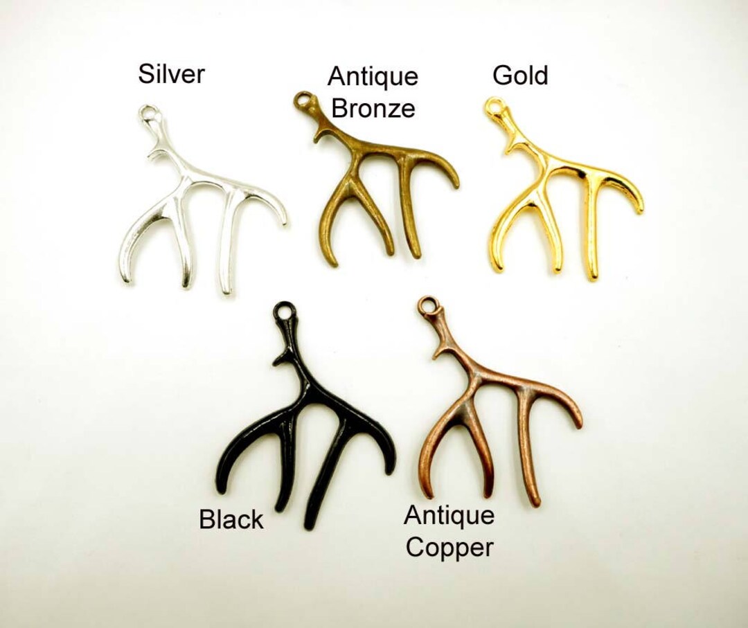 4 Antler Charms in 5 Colors, Jewelry Making - 41-2-8 - Etsy