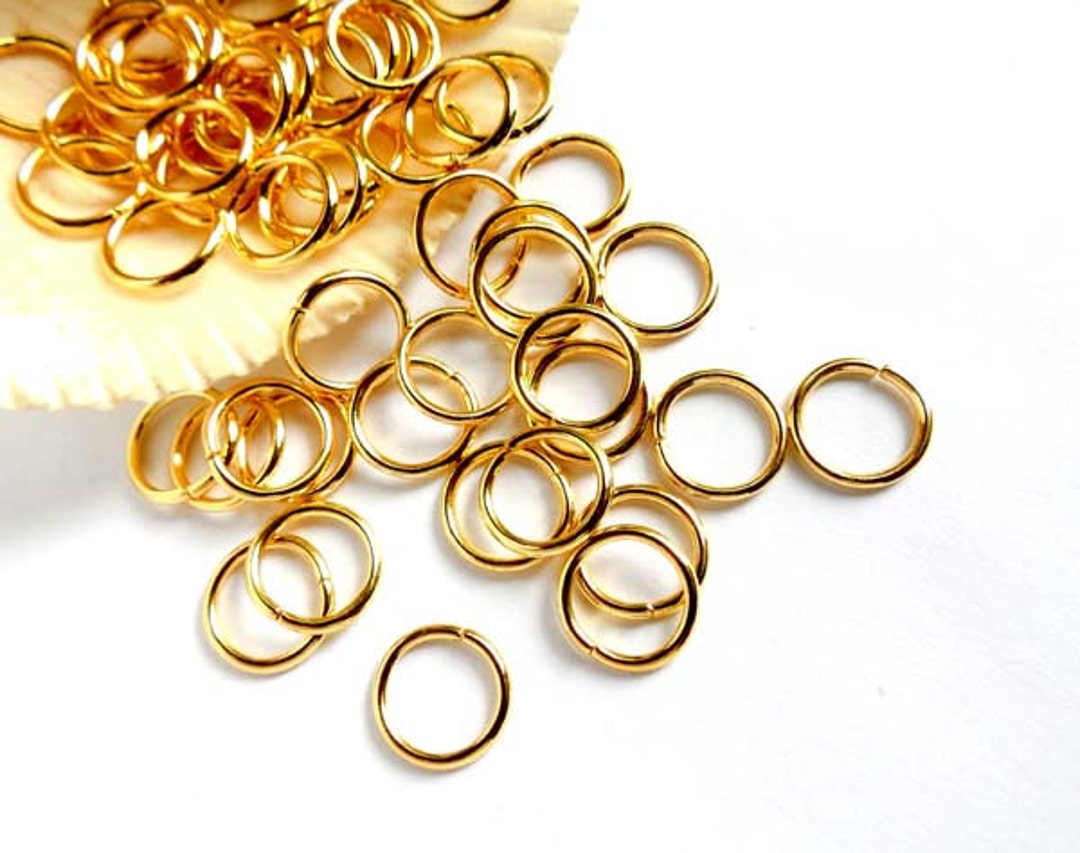 50 Gold Plated Jump Rings 10mm, Open Loop - 8-6 - Etsy