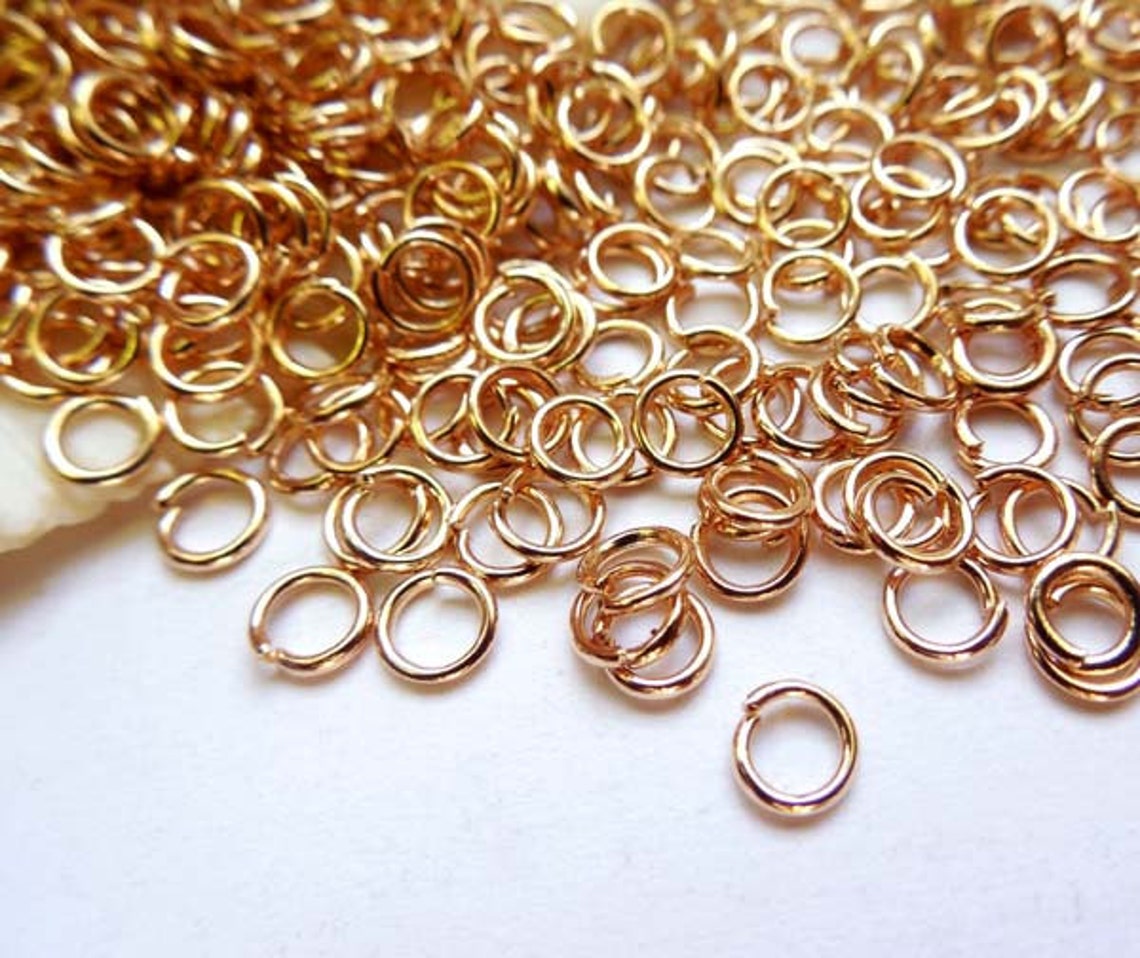 50 or 100 Rose Gold Plated Jump Rings 4mm Open Loop Jewelry - Etsy