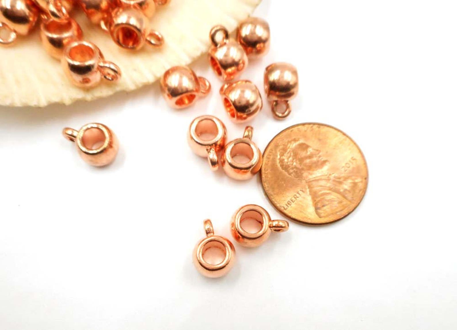 10 Rose Gold Plated Slider Bails With Loop 16-RG-1 - Etsy