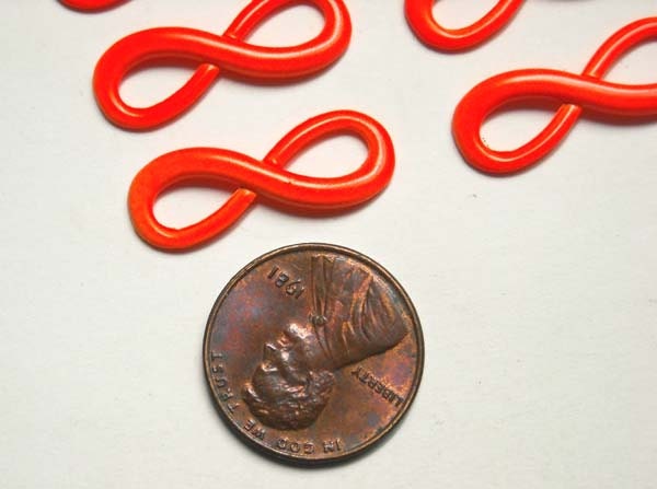 6 Neon Orange Infinity Symbol Connectors 3-34 - Etsy