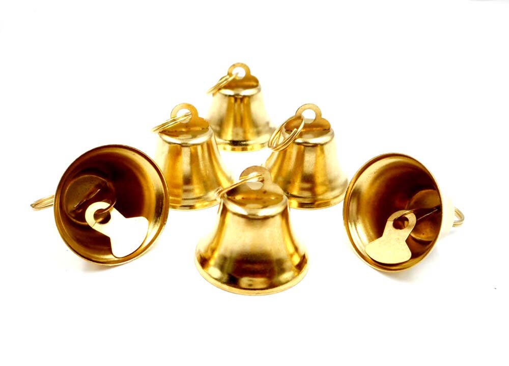 6 Gold Bell Pendant/charms 32-1 - Etsy