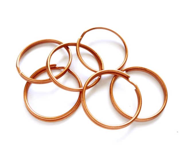 6 Copper Toned Split Loop Open Jump/key Rings 25mm 10-C-25DL - Etsy