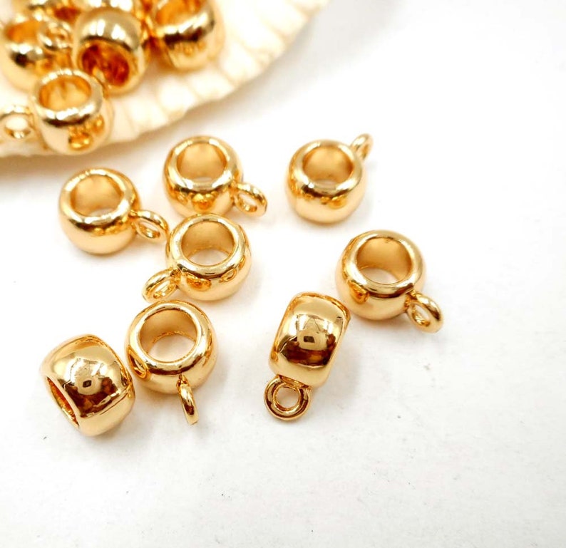 10 Light Gold Plated Slider Bails With Loop 16-BB-10 - Etsy