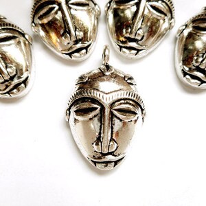 2/6/10 Antique Silver African Mask Pendant/charms - 5-1-A - Etsy