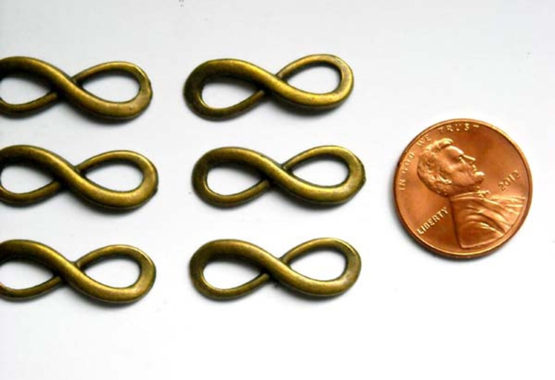 10 Antique Bronze Infinity Symbol Connectors 3-32 - Etsy