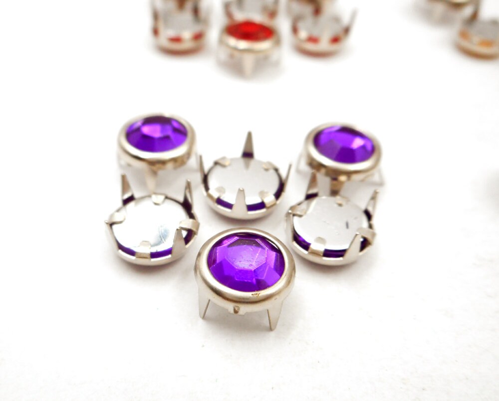 30 Rhinestone Studs 8mm 22-34-6 | Etsy