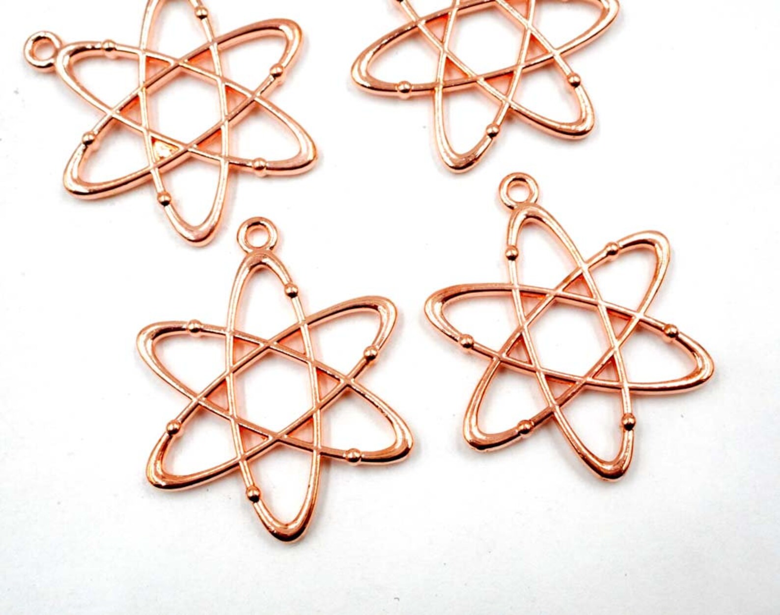 5 Rose Gold Plated Atom Pendant/charms - 23-30-1 - Etsy
