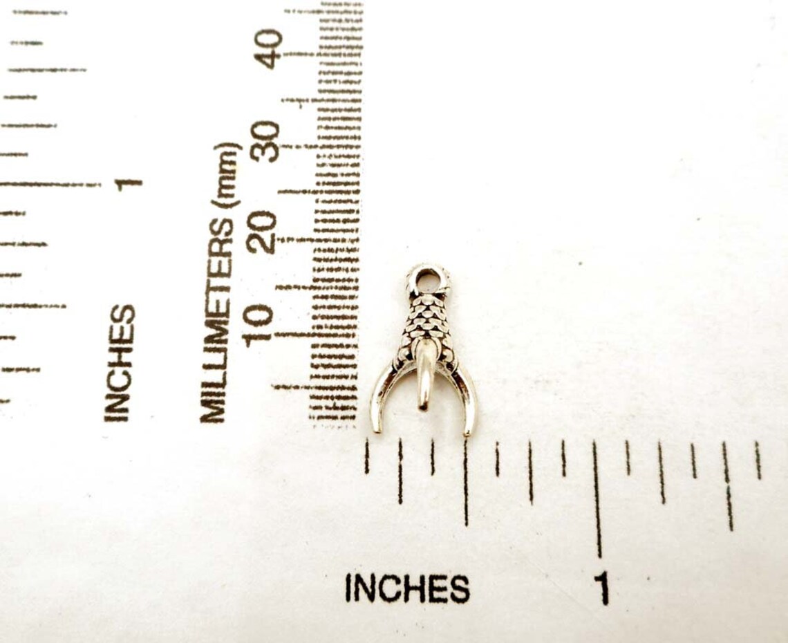 4 Antique Silver Talon Claw Bead Cap/pendant/charms 21-40-7 - Etsy