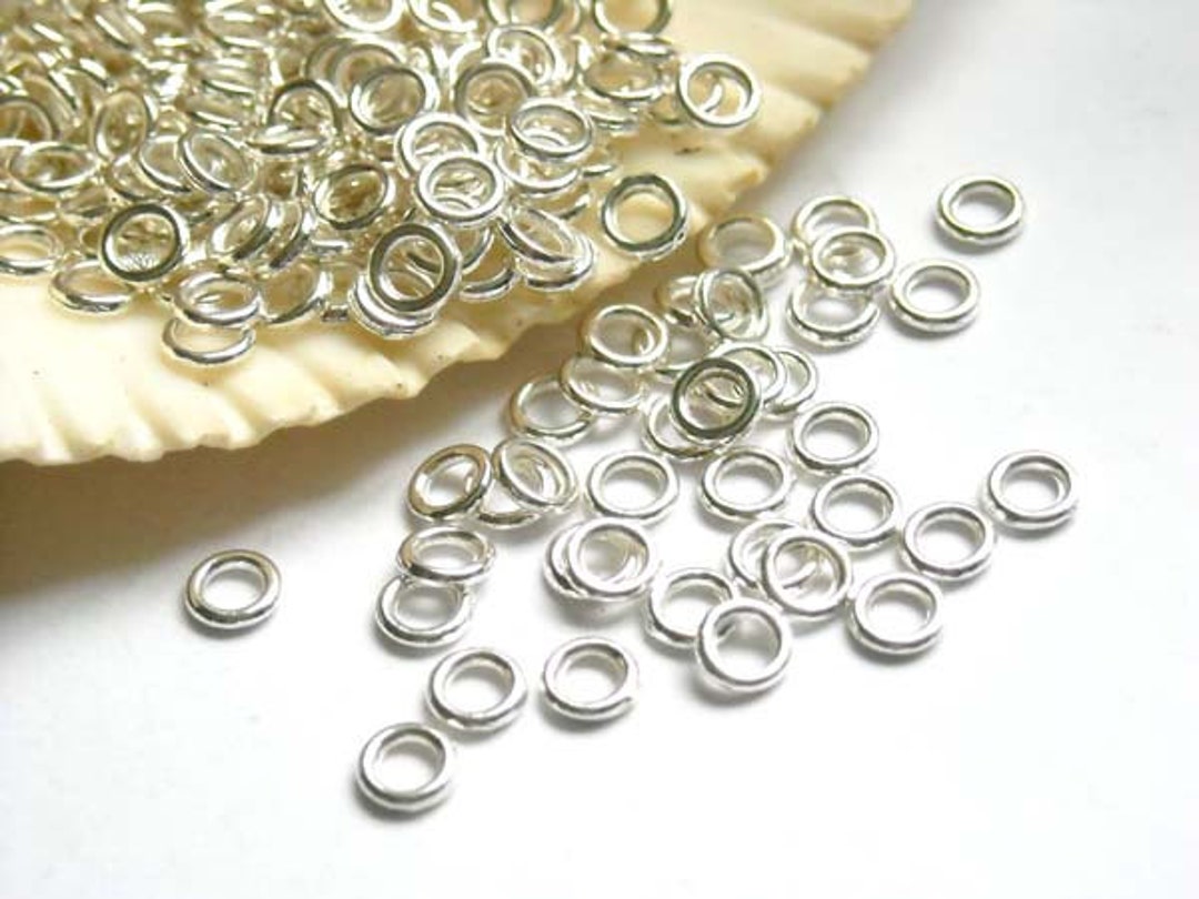 50 or 100 Silver Plated Jump Rings 4mm, Closed Loop - 7-11 - Etsy