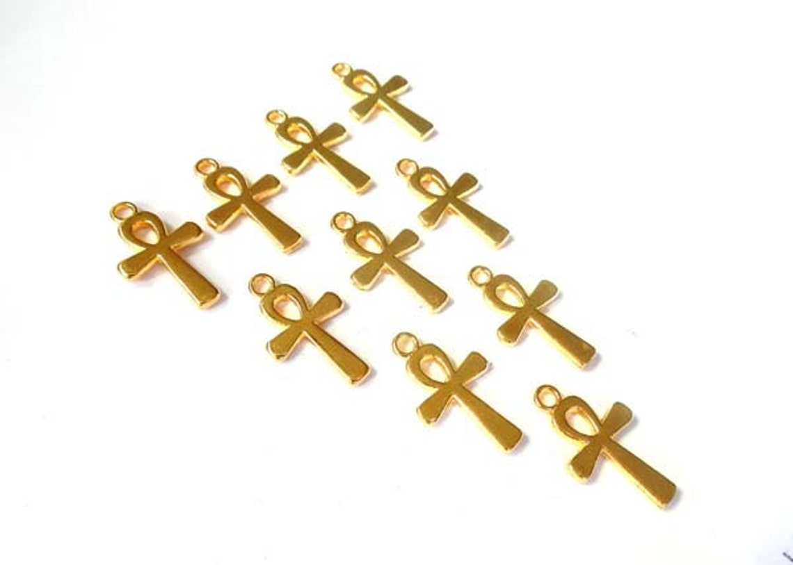 10/30/50/100 Antique Gold Ankh Charms Jewelry Making - Etsy