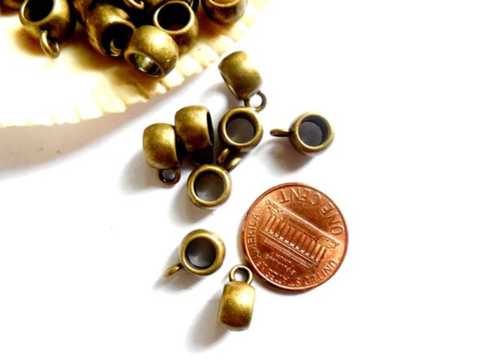 10 Antique Bronze or Antique Copper Round Slider Bails - Etsy