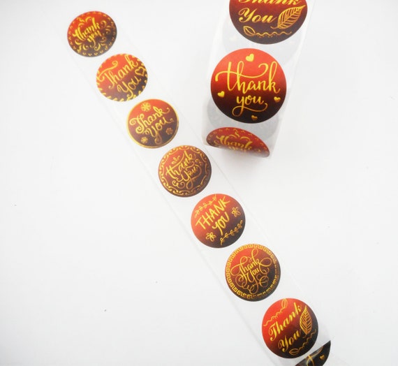 7 Assorted Styles Thank You Sticker Roll 500 Pieces 36-7 - Etsy