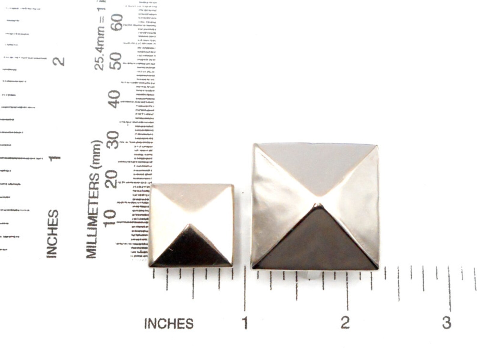 4 Large Silver Pyramid Square Studs - 20mm or 30mm - 32-15 - Etsy