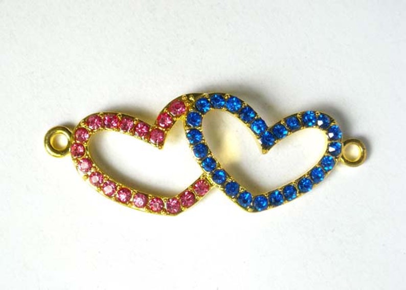 1 Gold Plated Sideways Open Heart Connector Charms - 3-18 - Etsy
