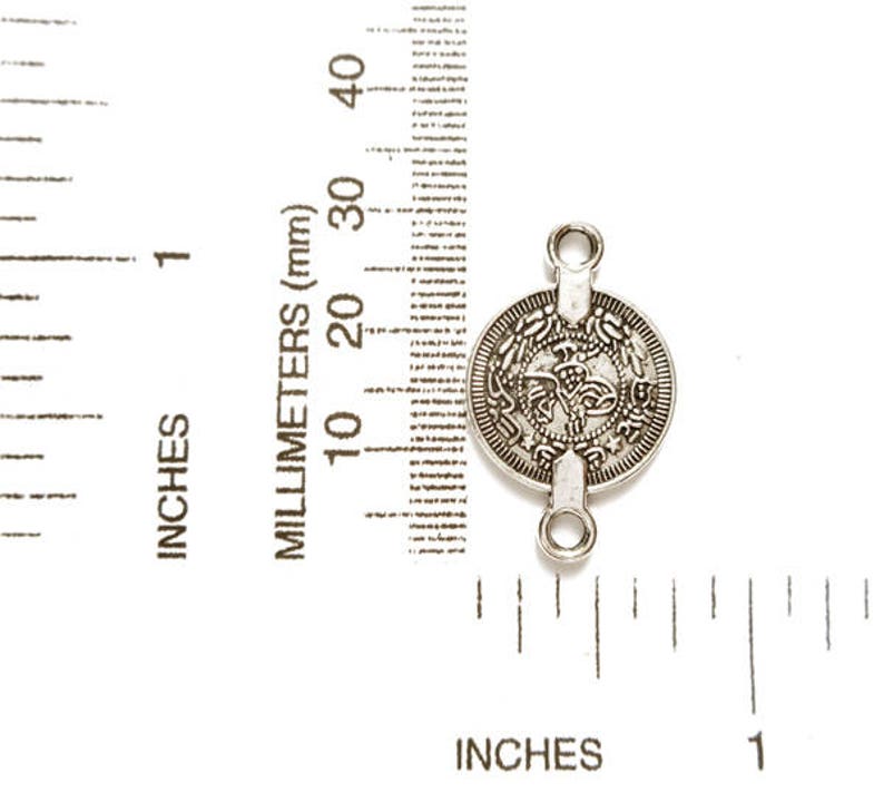 6 Silver Tughra Coin Connectors - 2-C-15A - Etsy