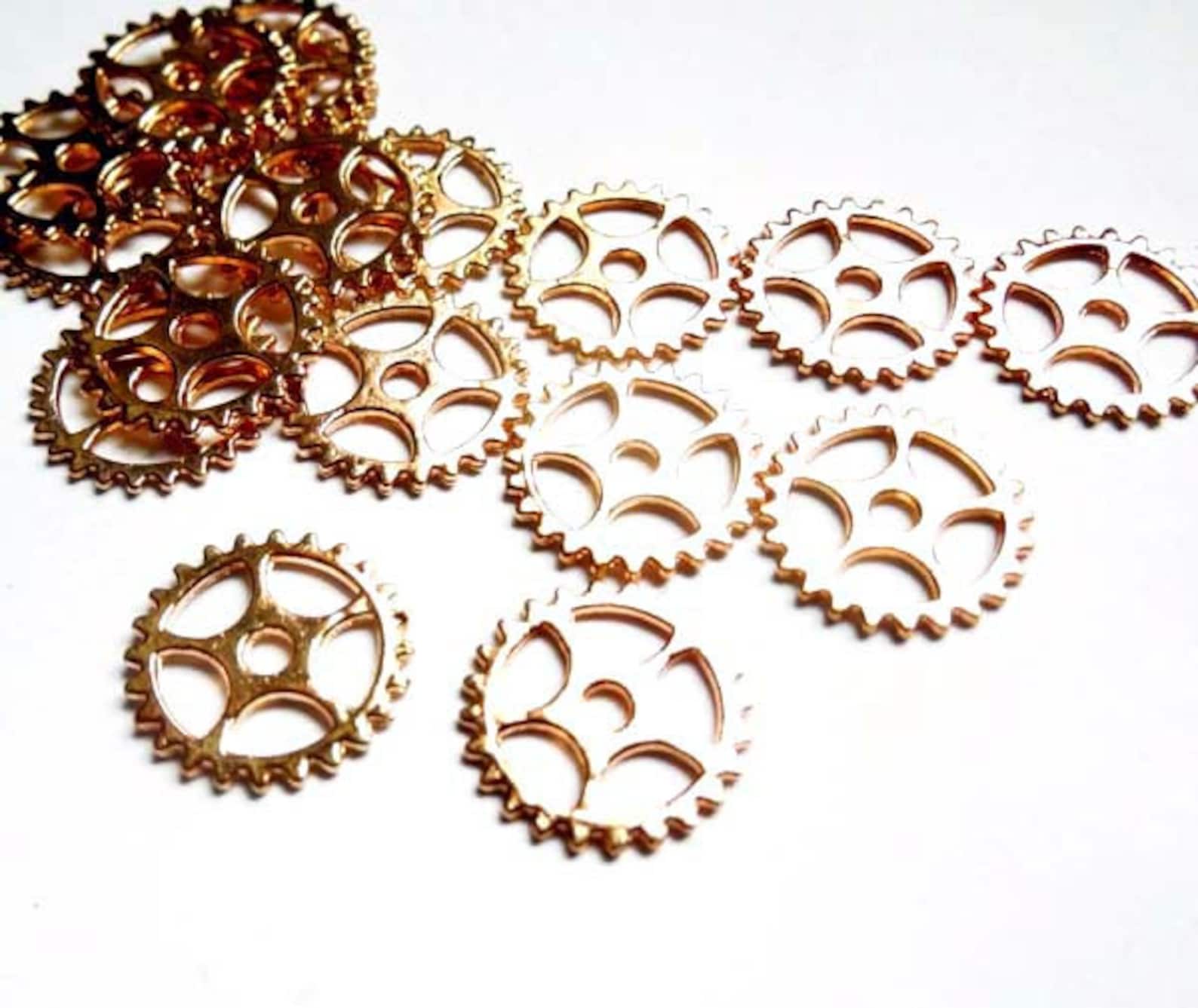 10 Light Gold Steampunk Gears 21-39-1 - Etsy
