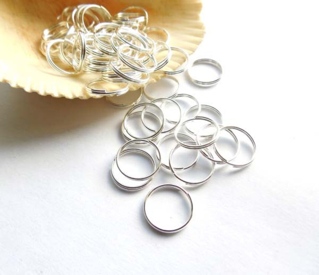 50 Silver Plated Double Loop Split Jump Rings 12mm - 7-19 - Etsy