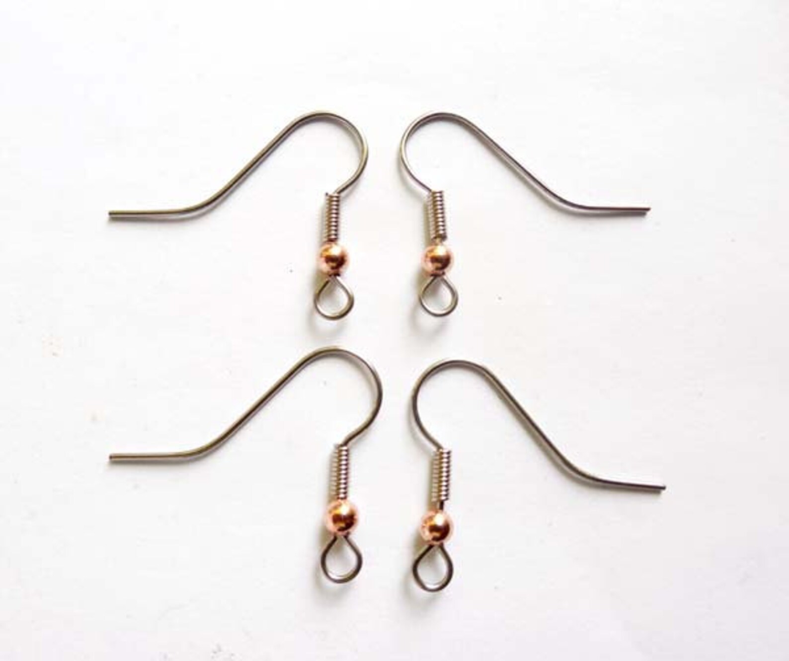 Surgical Steel Ear Wires With Copper Bead - 5 Pairs - 13-13-B - Etsy
