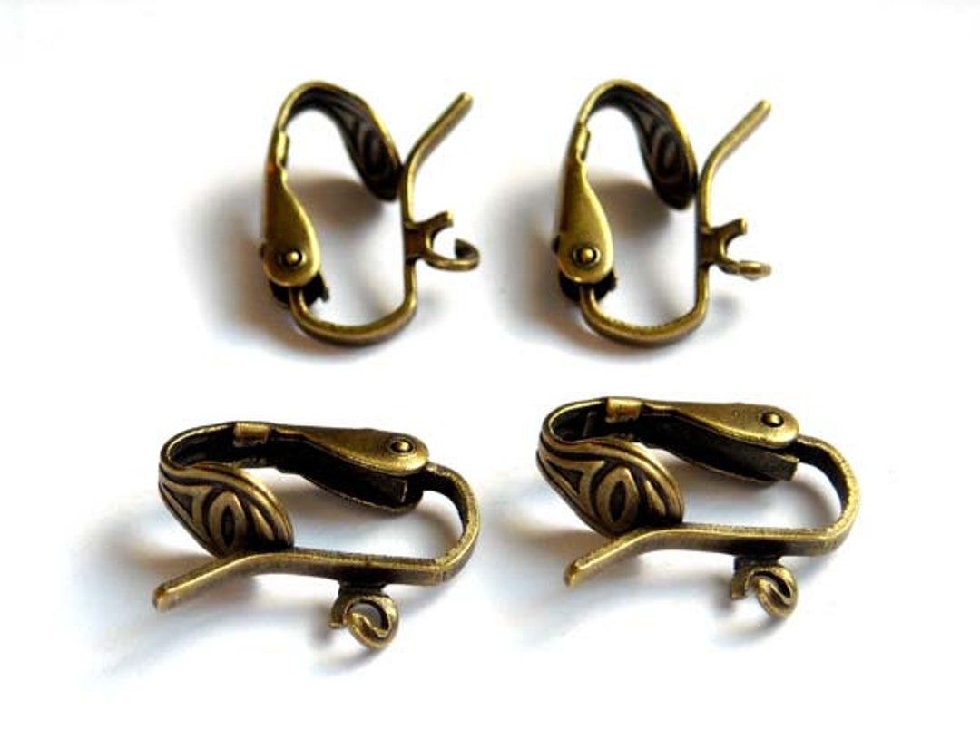 Antique Bronze Earring Clips - 2 Pairs - 13-11 - Etsy