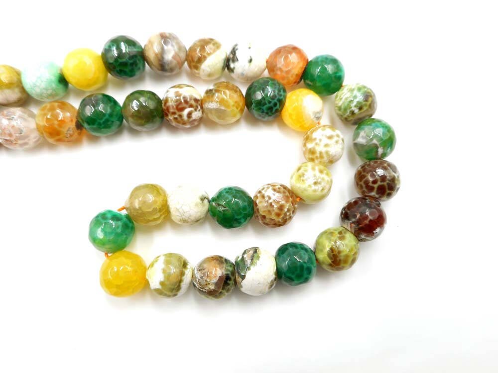 Fire Agate Faceted Gemstone Beads 1 Strand 31-8 | Etsy
