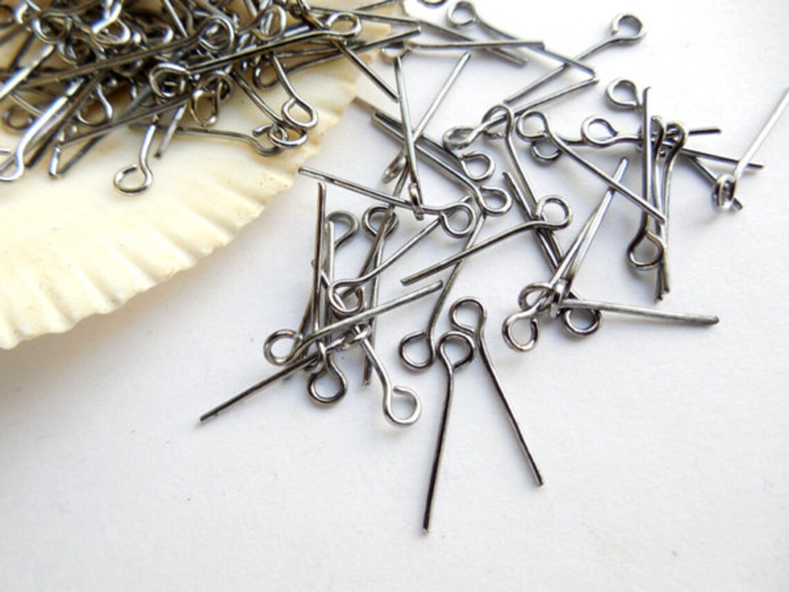 100 Gunmetal Eye Pins - 15-5 - Etsy