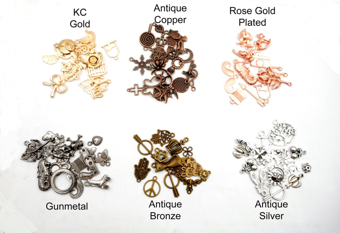 20 Assorted Charms in 6 Finishes - 20-A-25 - Etsy