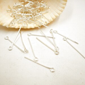 50 Silver Plated Eye Pins -15-2-A - Etsy